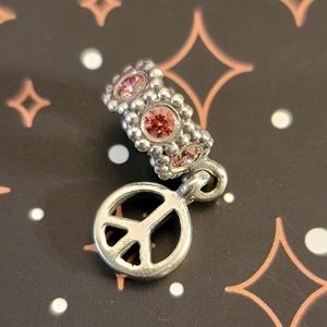 Jewelry | Authentic Pandora Pink Cz Peace Dangle Charm | Poshmark
